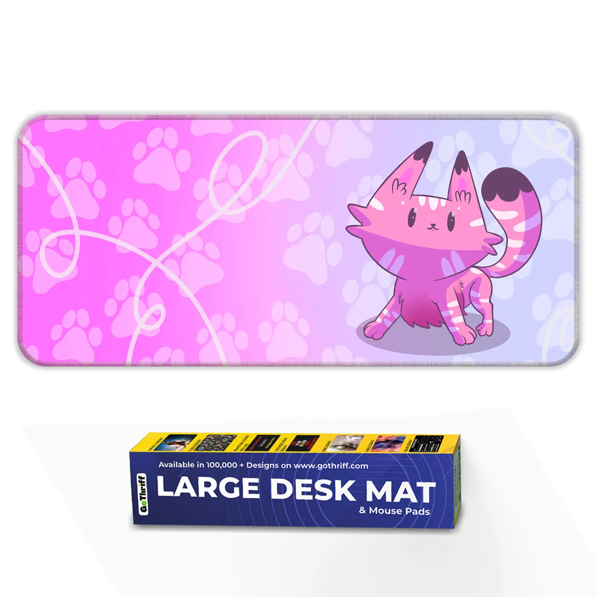 Kawaii Pink Cat Deskmat – Gothriff